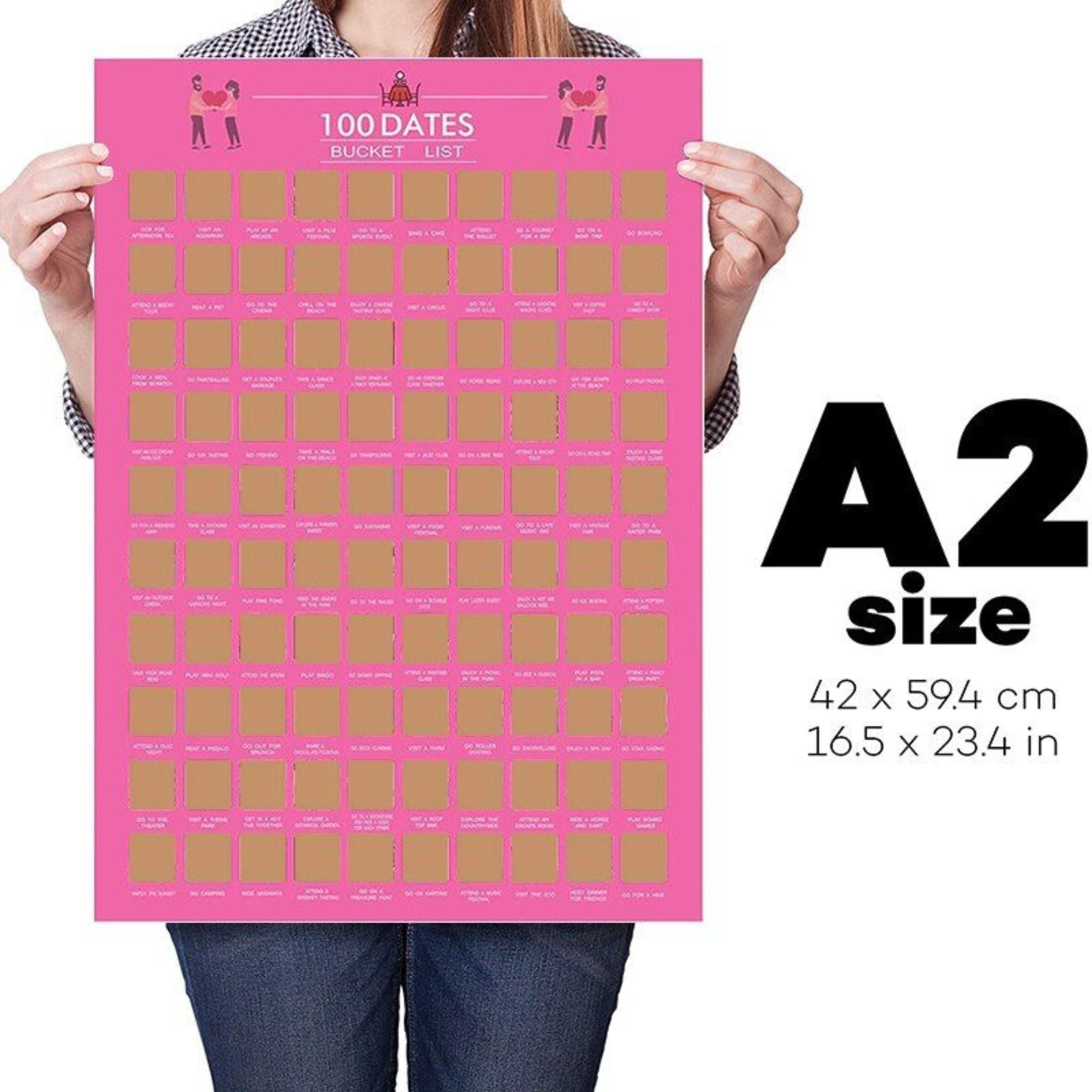 100 Date Ideas – Scratch Poster | Póster de Citas para Parejas – Foto Ideas